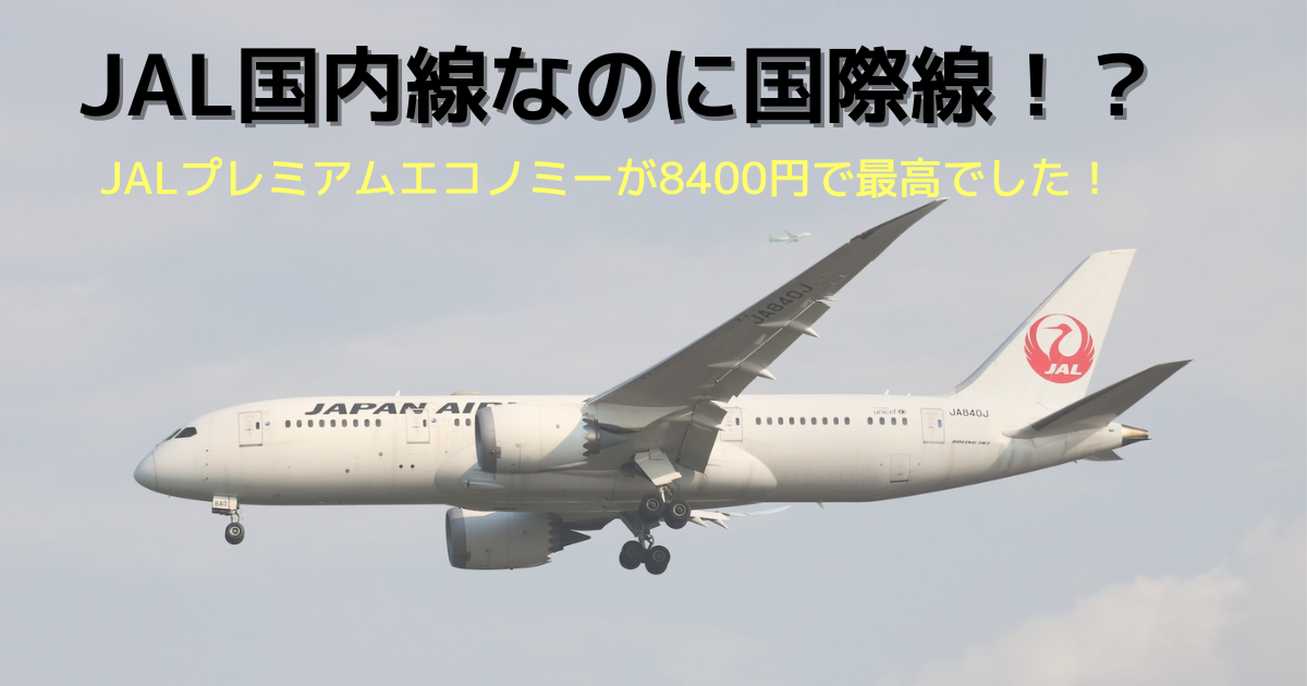 JAL国内線 】国内線だけど国際線！？ JALプレミアムエコノミーシートが8400円で最高だった！ | はなるそサラリーマン